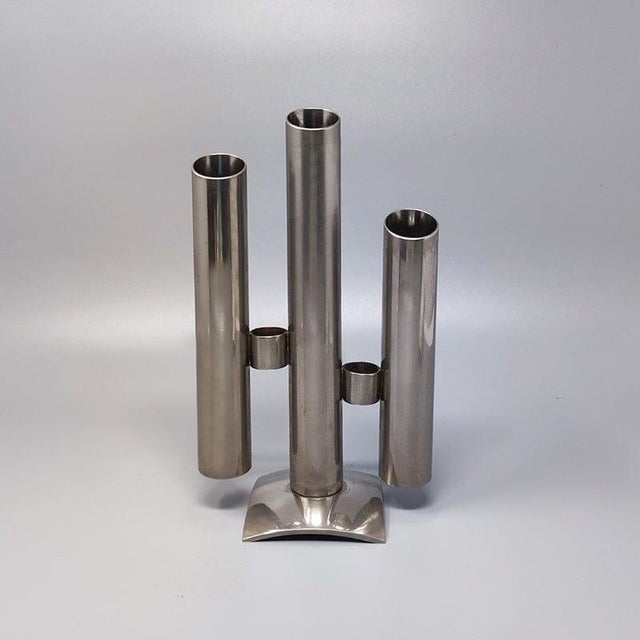 1970s Space Age Metal Vase, Made in Italy | Chairish