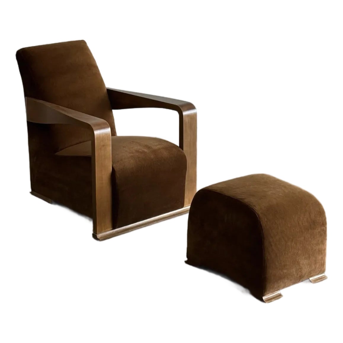 Ying Lounge Chair & Ottoman by Hugues Chevalier | Chairish