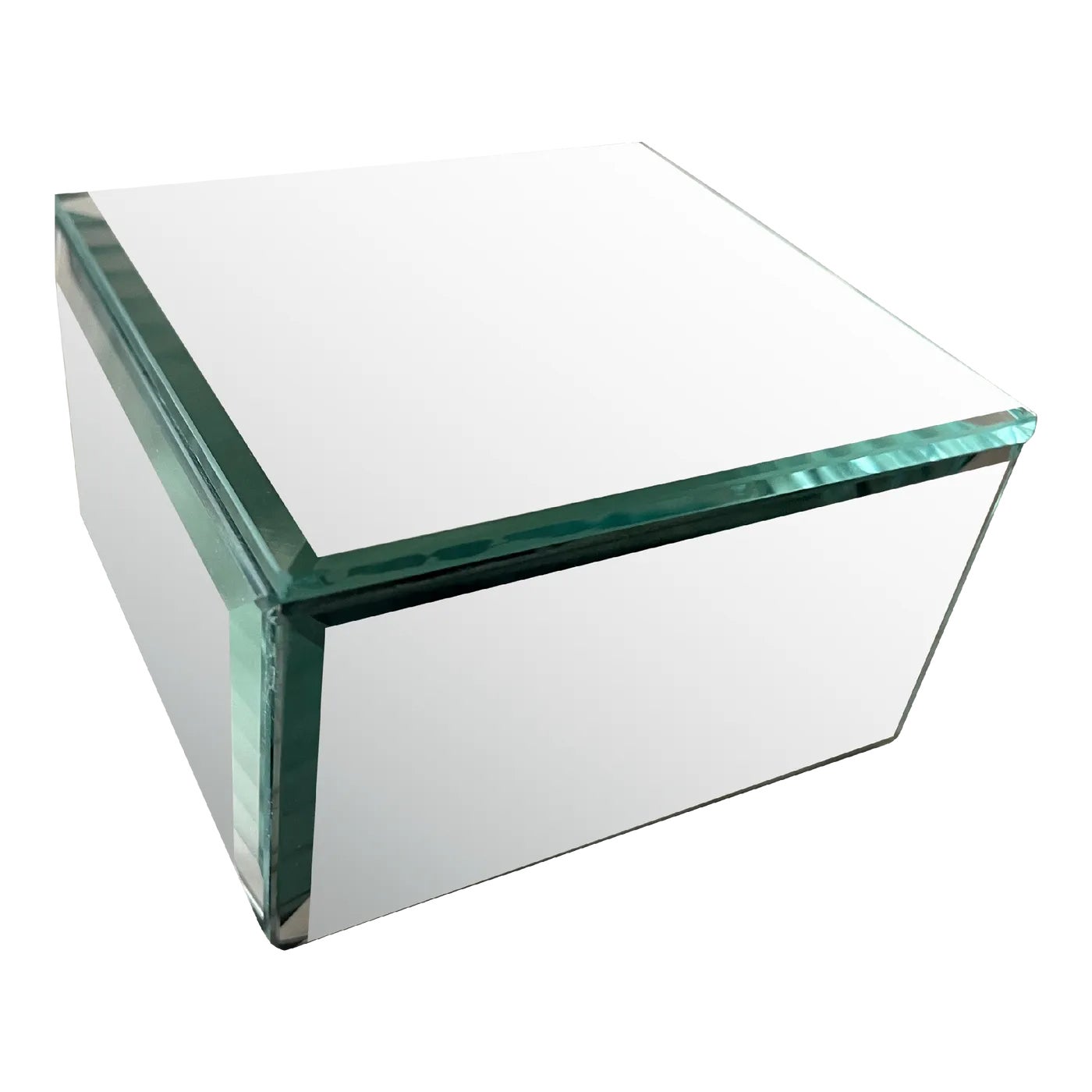 1980s Hollywood Regency Mirrored Plateau Box | Chairish