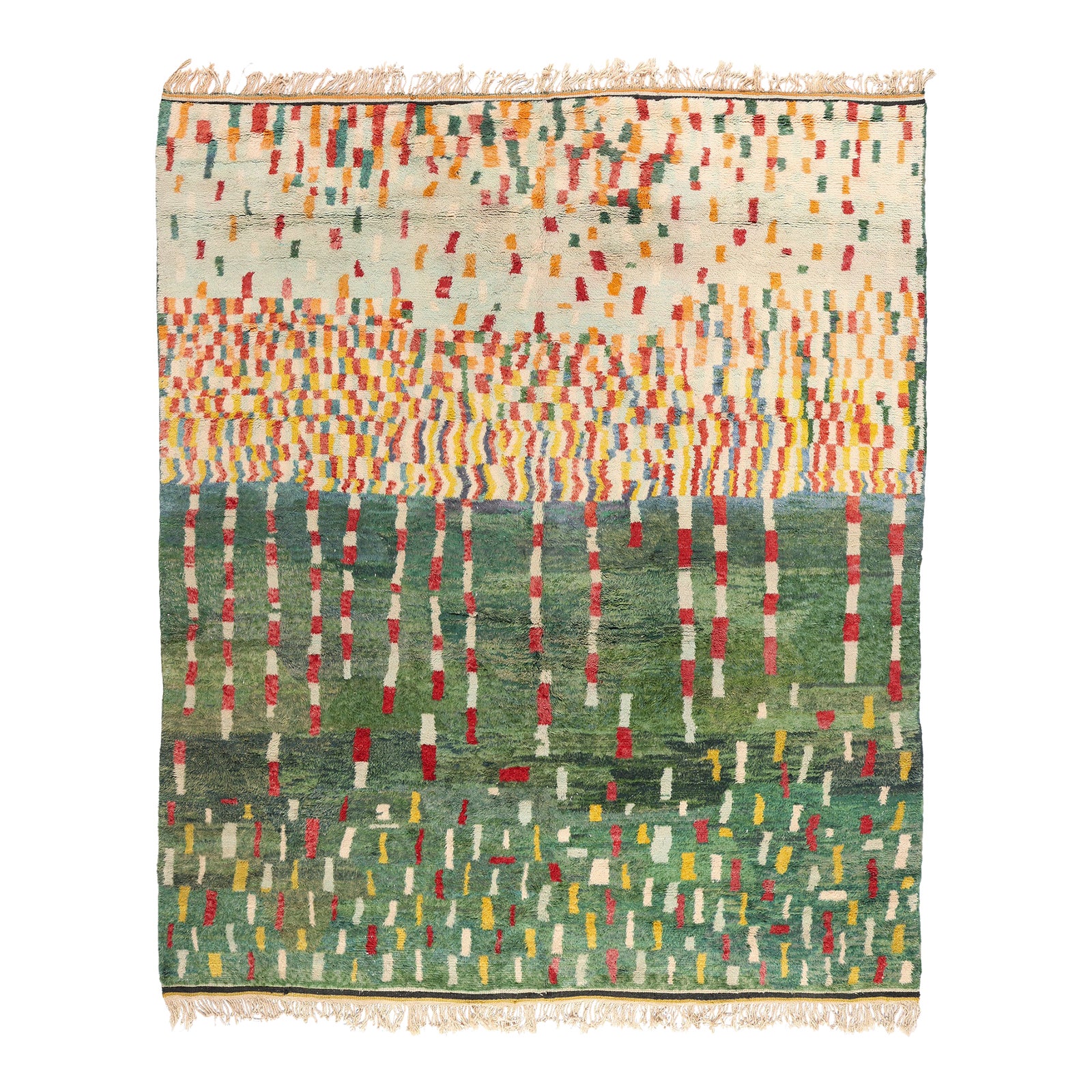 Modern Beni Mrirt Moroccan Rug - 11'08 X 14'01 | Chairish