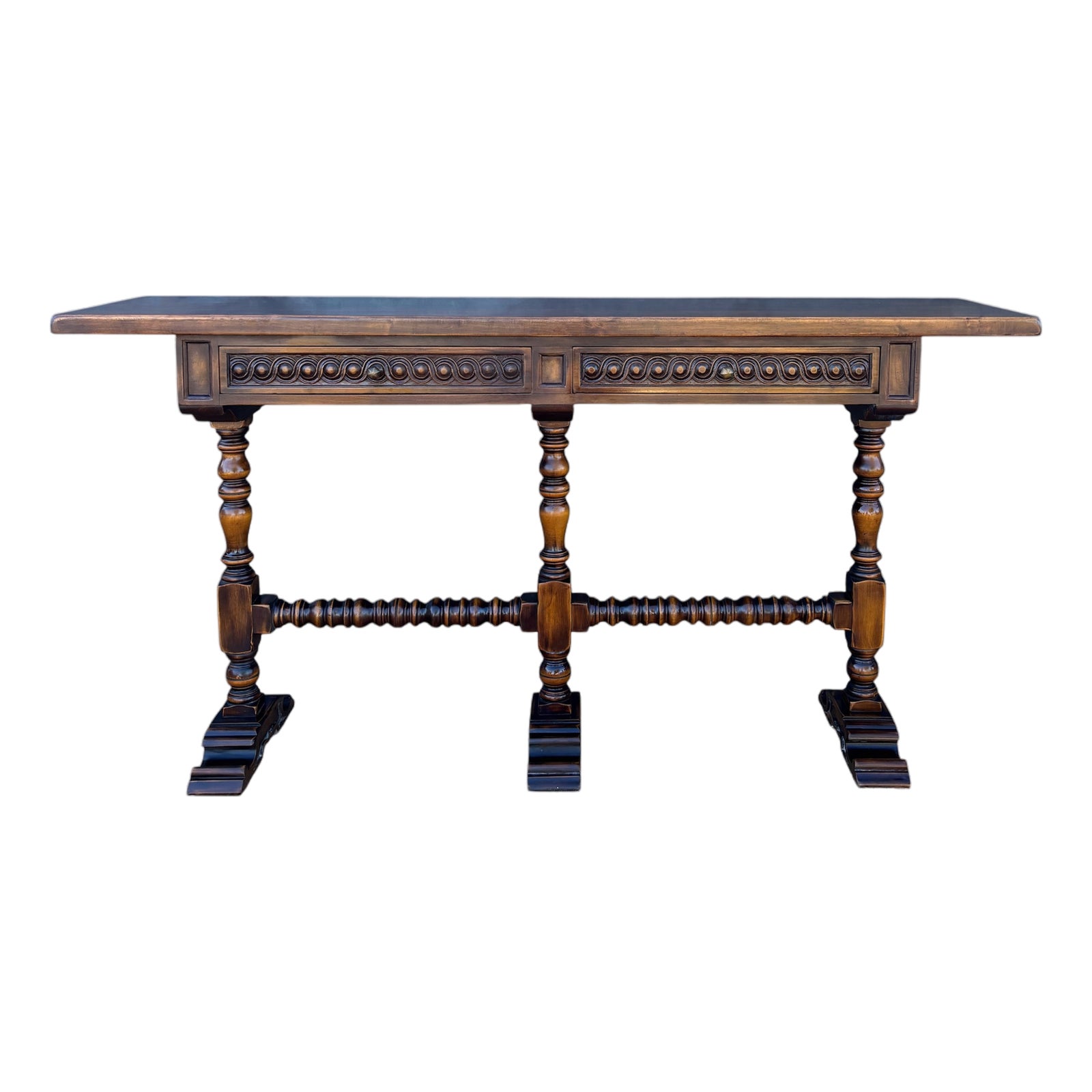 Spanish Carved Wood Console Table by Valenti, 1920s | Chairish