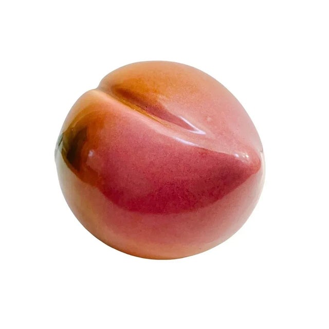 Large Scale Chinese Ceramic Peach Decorative Object | Chairish