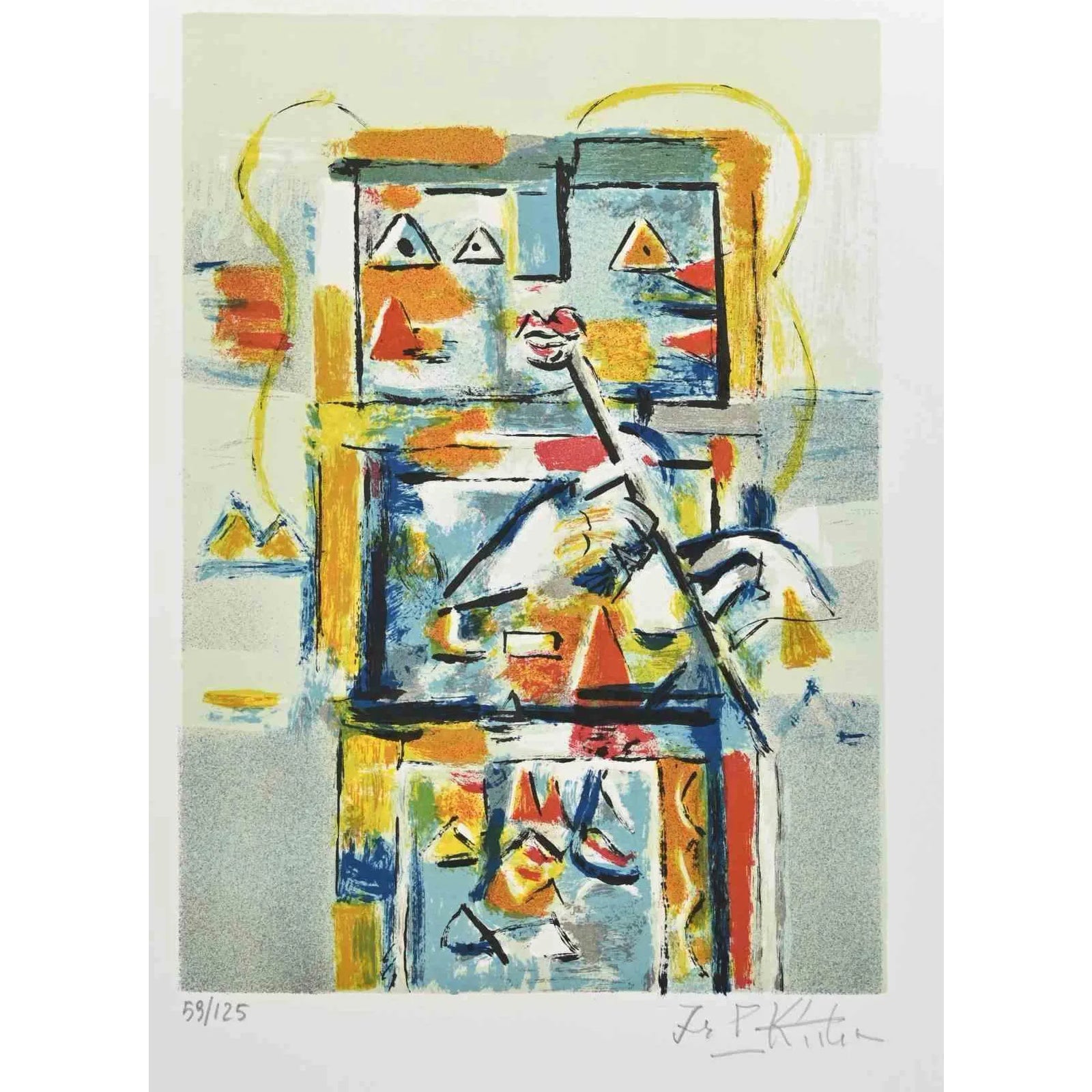 Ibrahim Kodra, Robot, Original Etching, 1980s | Chairish