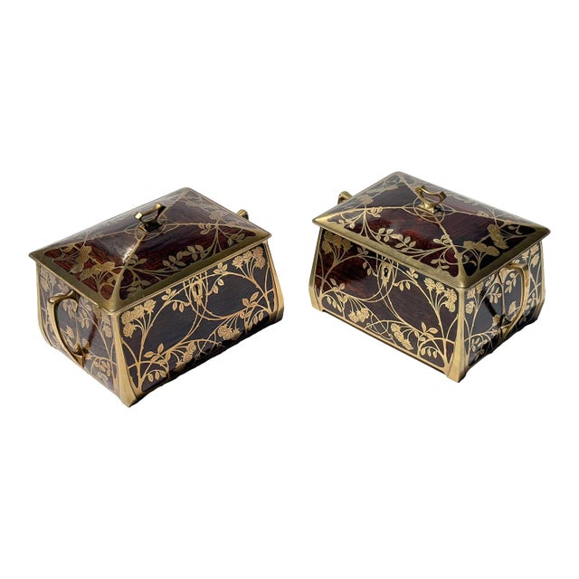 Pair of Art Nouveau Coromandel Boxes by Erhard & Söhne, 1900 | Chairish