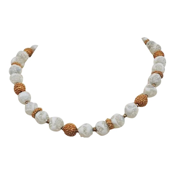 Vintage 1960s Napier Art Glass Beaded Necklace | Chairish