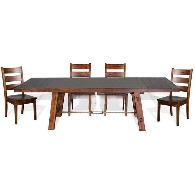 Rustic Solid Wood Extendable Dining Table With 2 Leaves | Chairish