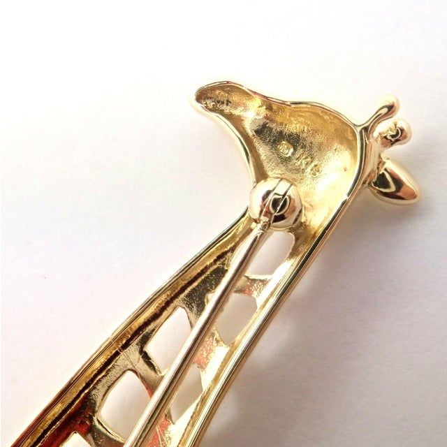 Mikimoto 18k Yellow Gold Large Giraffe Pin Brooch | Chairish