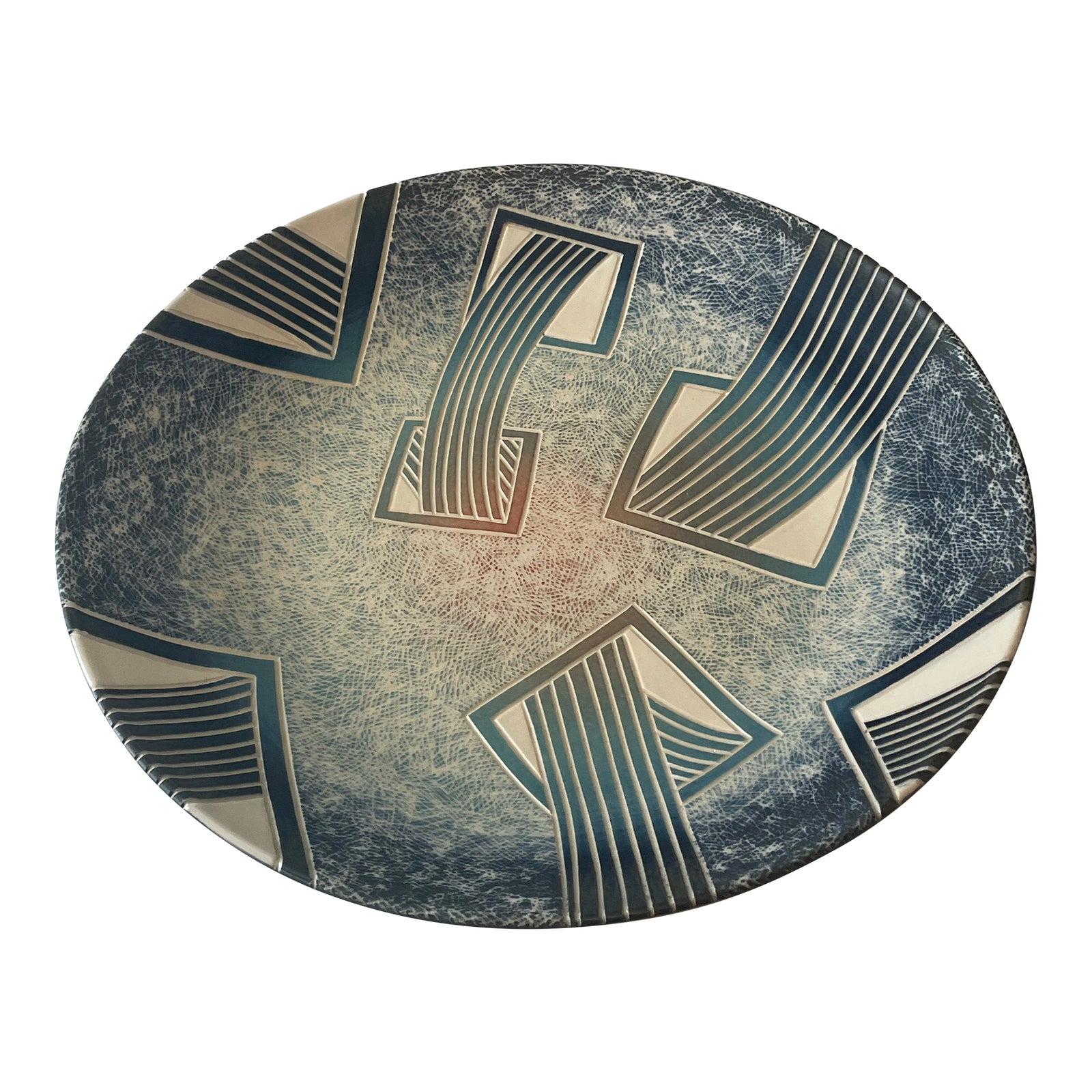 Large 1980s Postmodern Porcelain Wall Art Charger by Wayne Bates ...