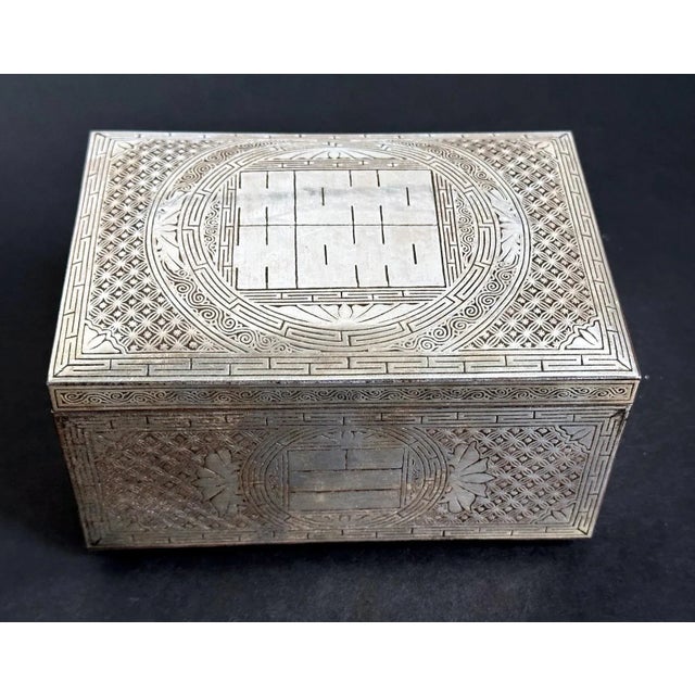 Fine Korean Box with Tray Iron with Silver Inlay Joseon Dynasty | Chairish