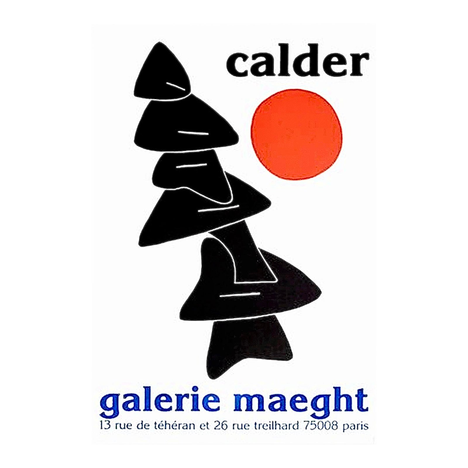 1976 Alexander Calder Exhibition Poster Stabile Noir Et Soleil Rouge ...