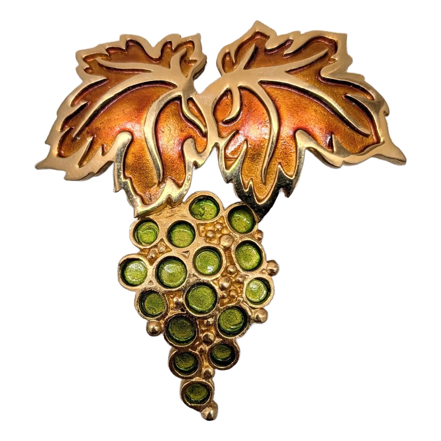 Vintage 1960s Signed Napier Orange & Green Enameled Grape Cluster ...