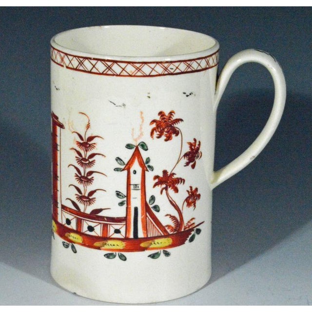 English Painted Chinoiserie Creamware Mug | Chairish