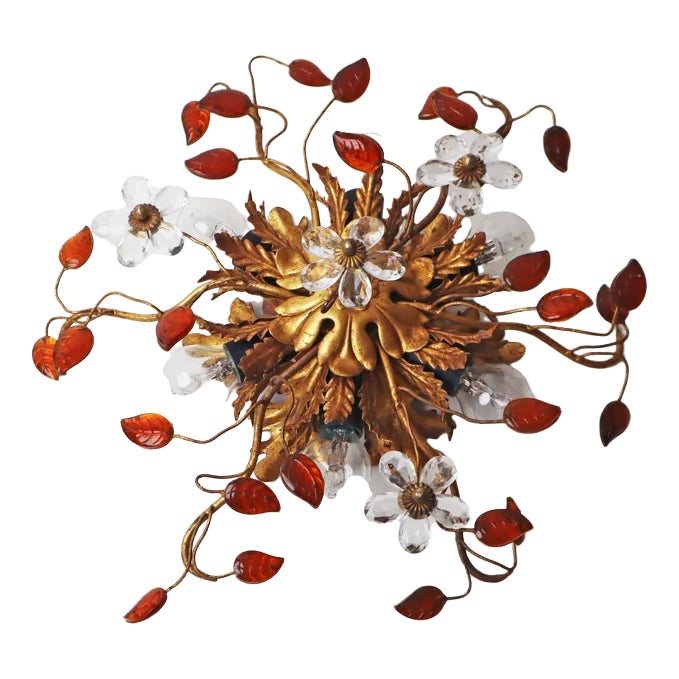 Hollywood Regency Amber Ceiling Light from Banci Firenze | Chairish
