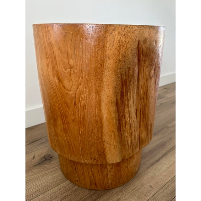 Teak Pedestal Side Table | Chairish