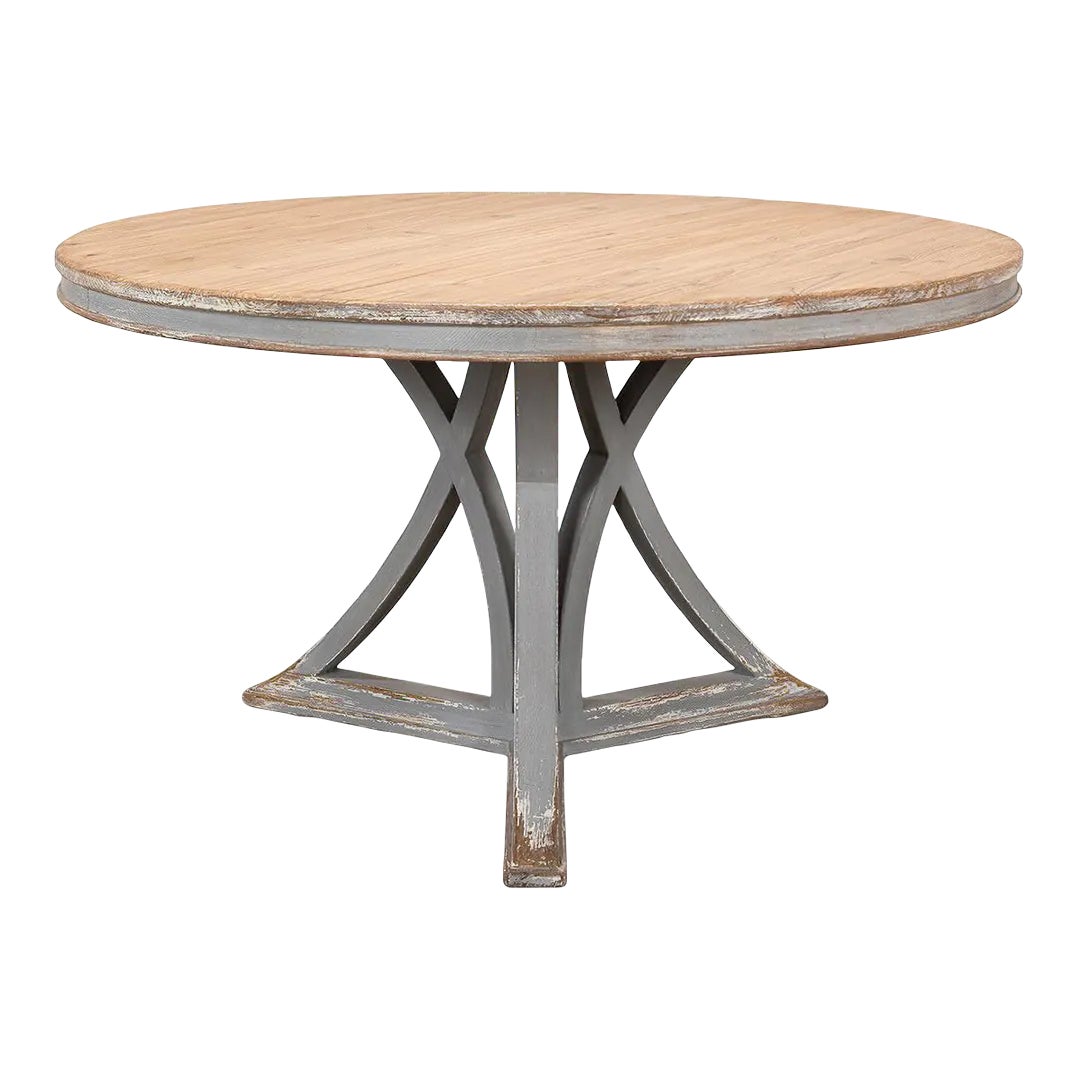 French Country Round Dining Table | Chairish