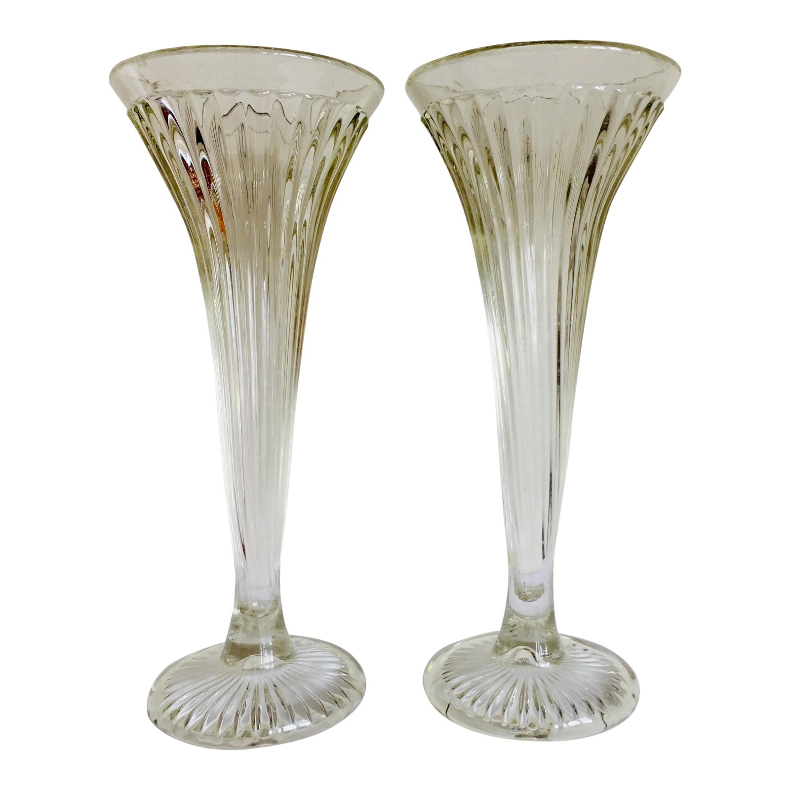 19th Century Cast Early American Trumpet Vase Shelf Supports - a Pair ...