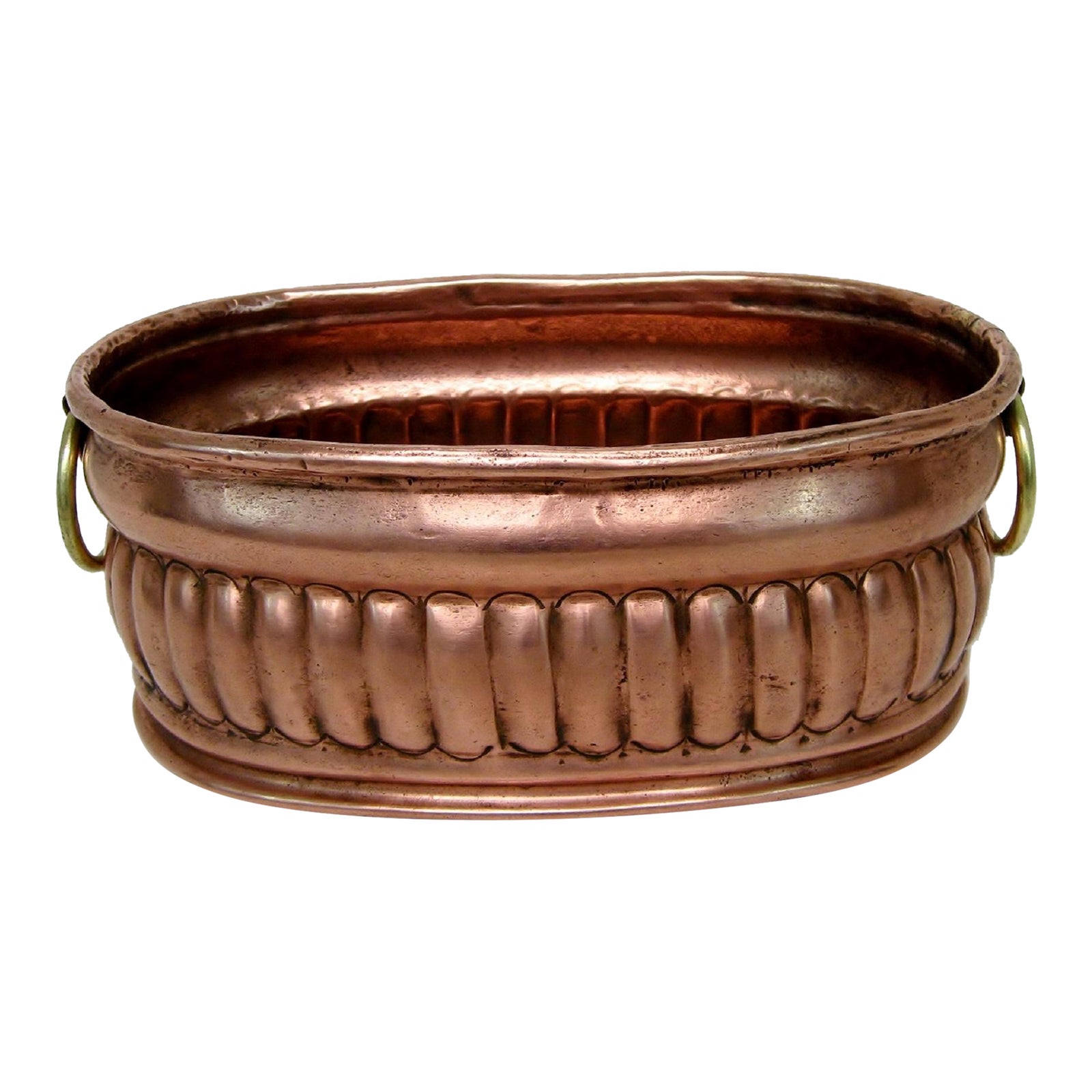 Vintage Fluted Copper Jardiniere | Chairish