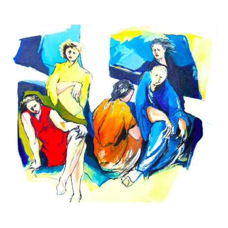 Fay Singer Original Oil Painting of "King Lear's Daughters" | Chairish