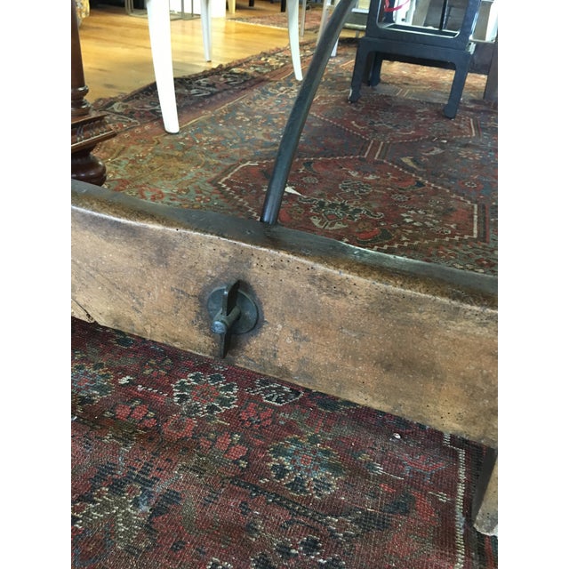 Rustic Refectory Table With Scroll Metal Iron Details & Accents | Chairish