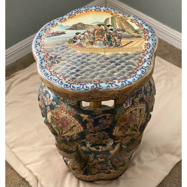 Late 19th Century Japanese Satsuma Hand-Painted Accent Table or Garden ...