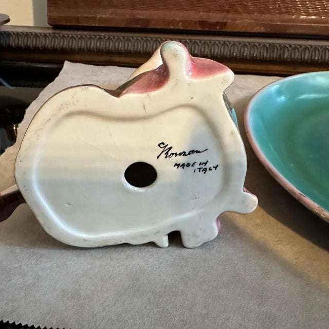 1940s Art Deco Hand-Painted Ceramic Italian Woman at the Sea by Ronzan ...