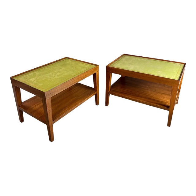 1960s Custom Made Side Tables With Leather Tops From the House of the ...
