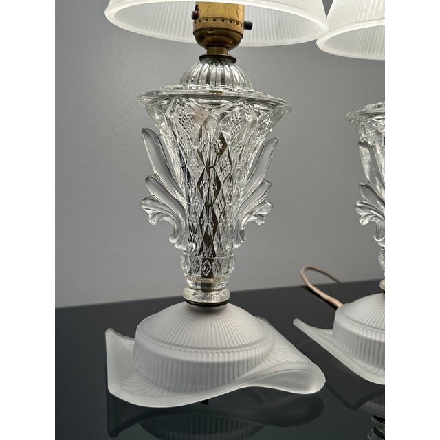 Vintage Underwriters Laboratories Art Deco Glass Boudoir Lamps - a Pair ...