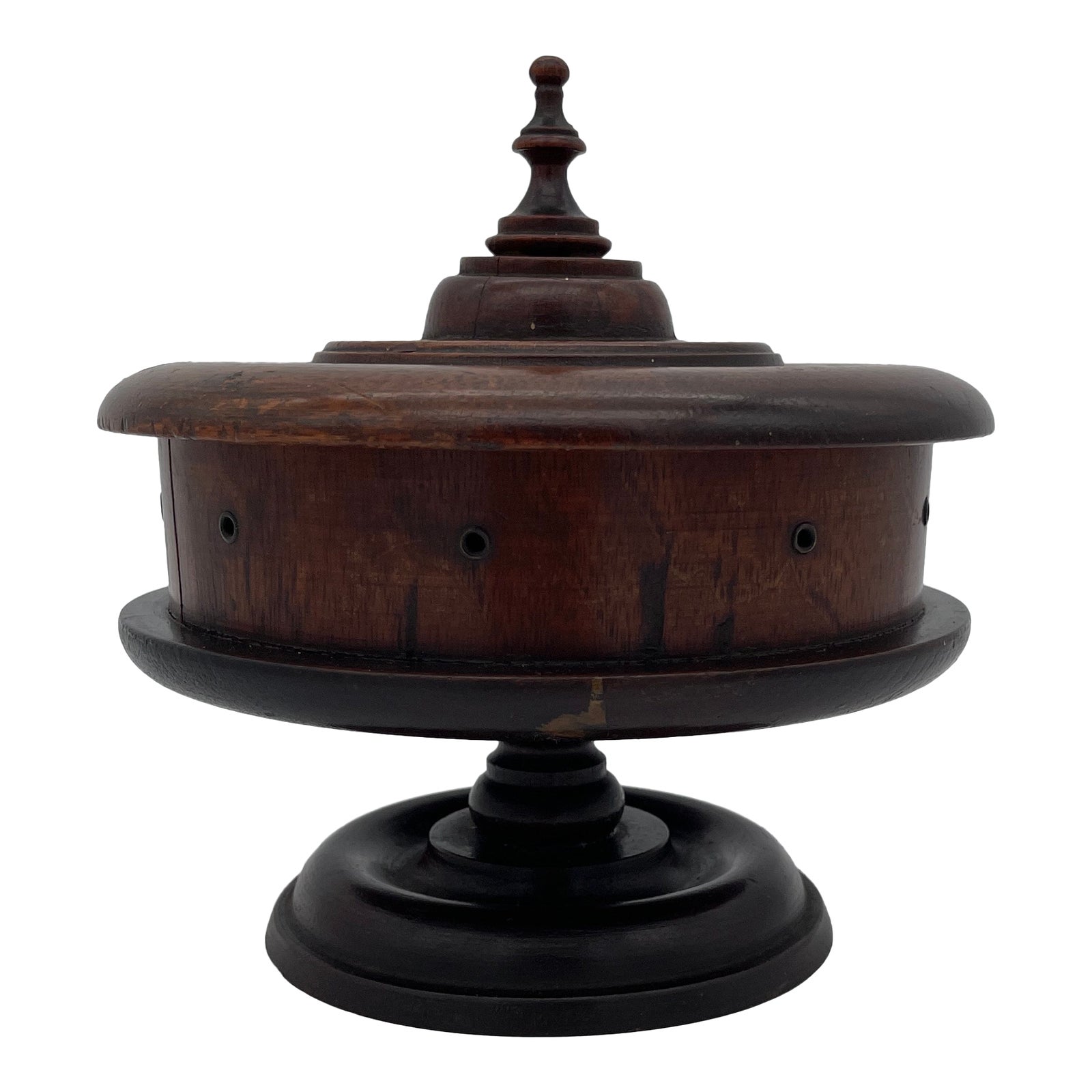 Mid 19th Century TreenWare Turned Wood Architectural Finial Sewing Box ...