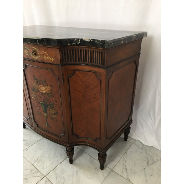 1930’s Traditional Adams Style Marble Serpentine Cabinet | Chairish