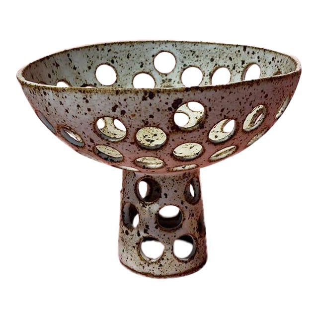 Hand-Built Small Footed Pedestal Bowl | Chairish