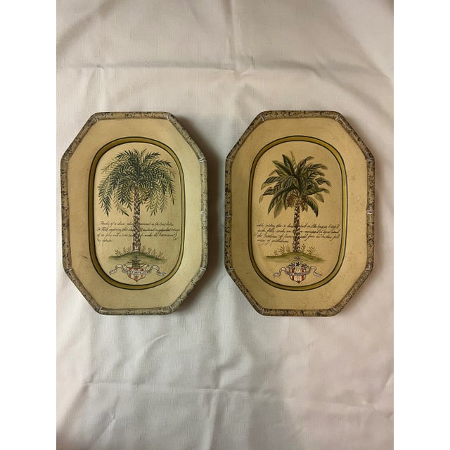 Vintage Pair of Hand Painted Decorative Palm Tree Trays by Tam San ...
