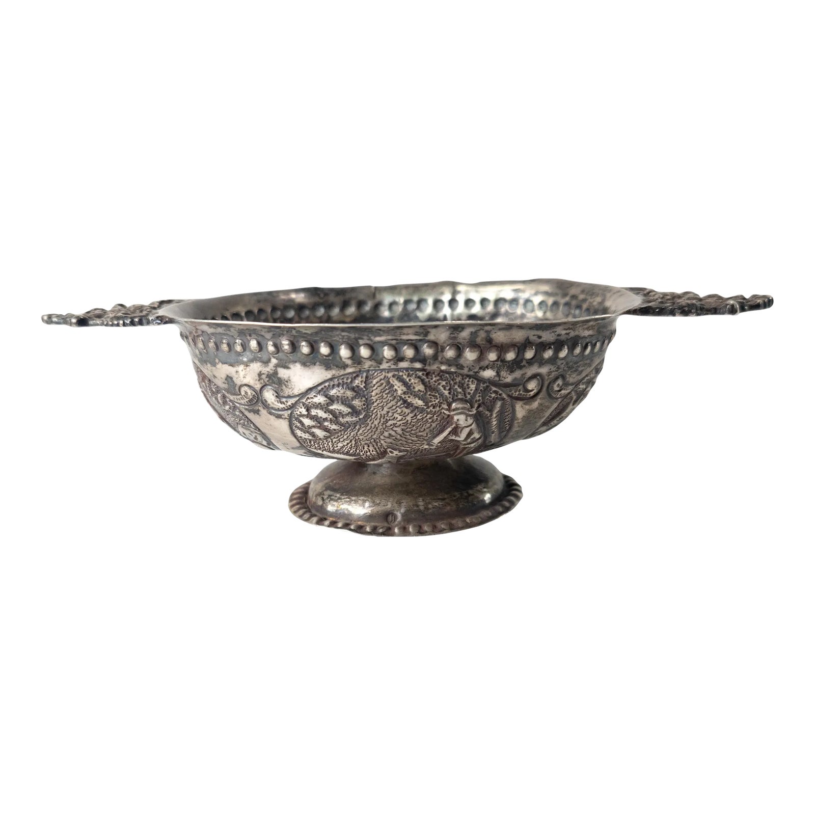 18th or 19th Century Dutch .800 Silver Brandy Bowl With Shepherd and ...