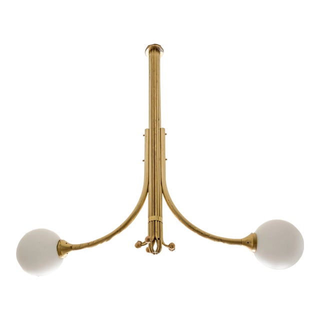 1930s Czech Brasserie Two Arm Pendant Fixture | Chairish