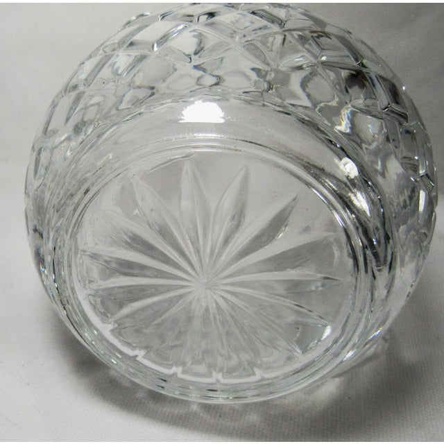 Vintage Heavy Cut Crystal Glass Rose Bowl Vase | Chairish