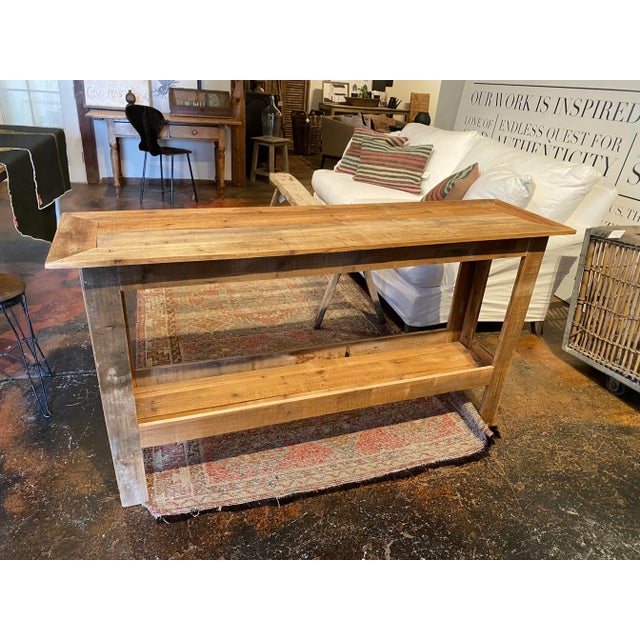 Rustic Wooden Console Table | Chairish