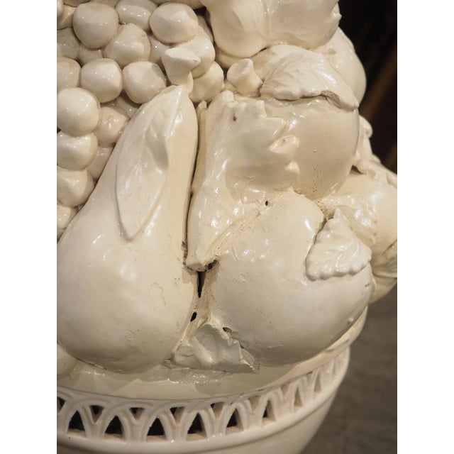 Pair of Italian Creamware 2-Piece Topiary Fruit Bowls | Chairish