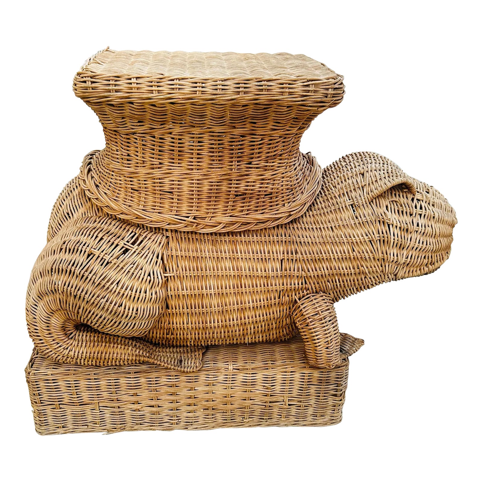 Vintage Wicker Frog Garden Seat | Chairish
