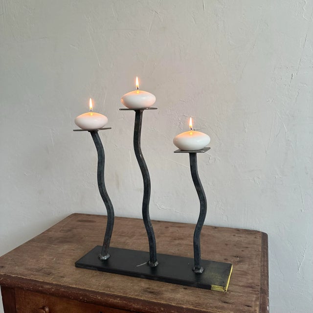Hand Forged Wavy Candelabra | Chairish