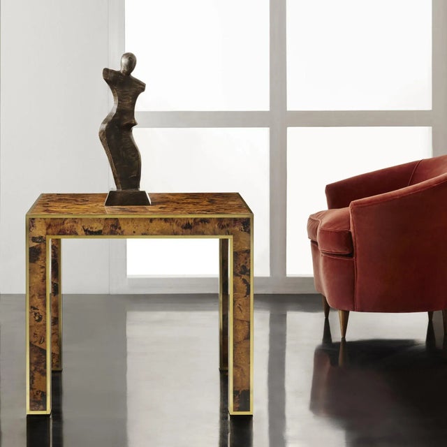 Modern History Brice End Table - Toffee Penshell | Chairish