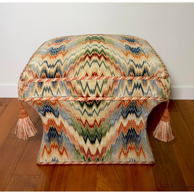 1970s Baker Furniture Co. Large Sculpted Form Ottoman or Pouf With ...