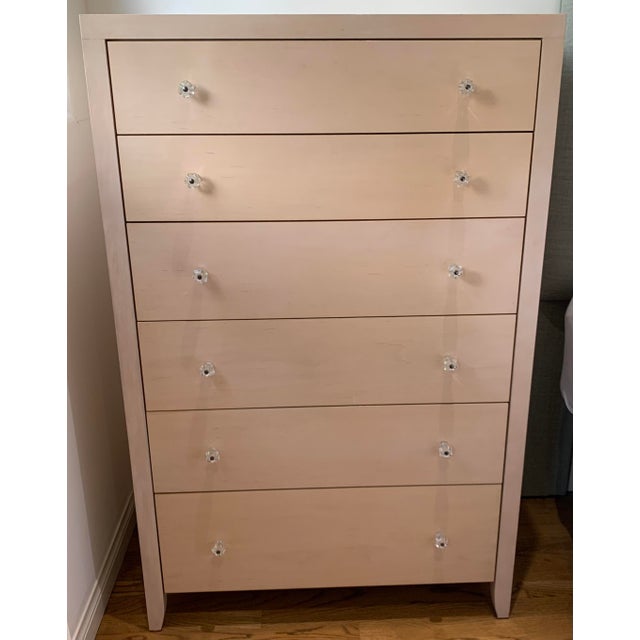 Contemporary Tall Wood Chest of Drawers | Chairish