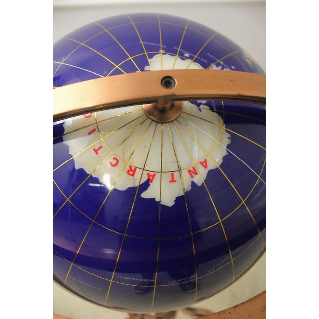 Glass & Stone World Globe on Copper Stand | Chairish