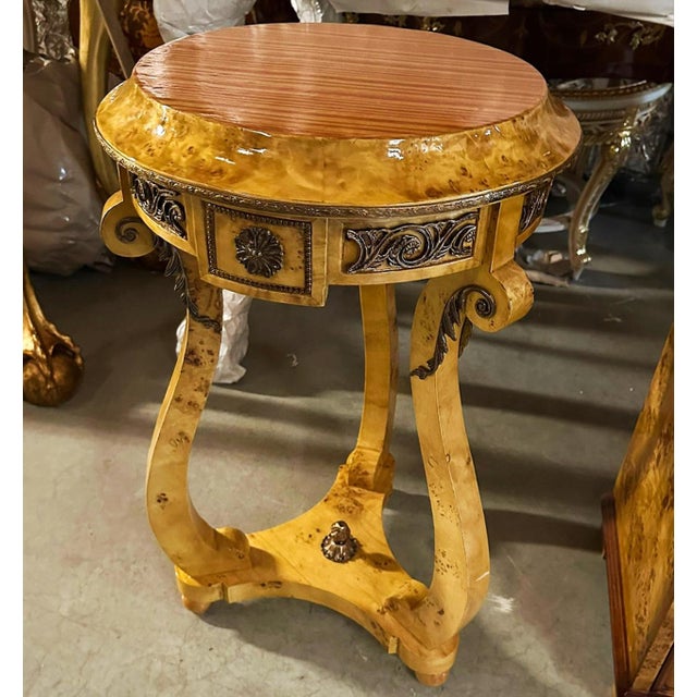 Art Deco Round Side Table Italian Style | Chairish