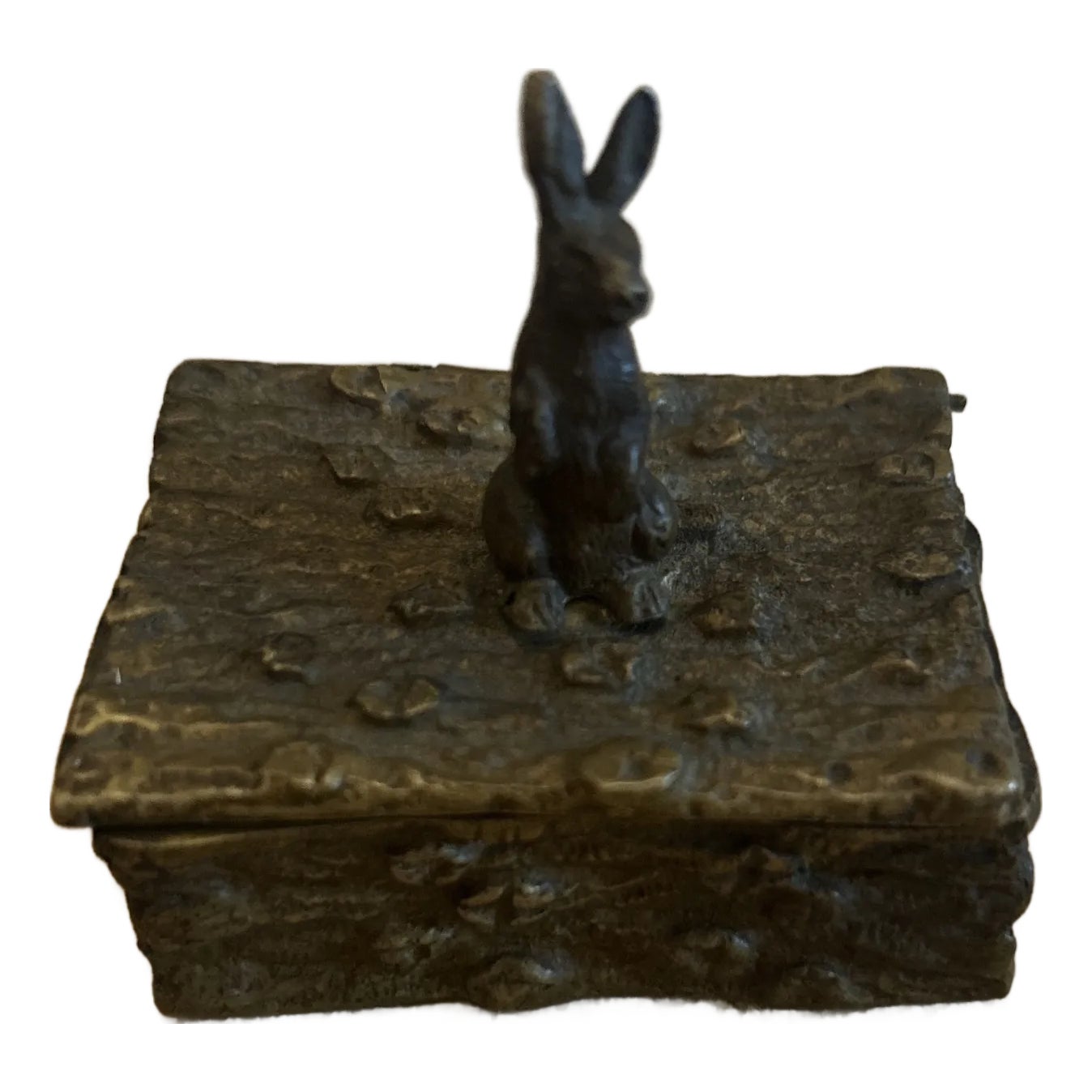 Antique Rabbit Postage Stamp Box | Chairish