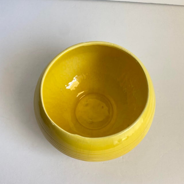 Mid Century 1960s Yellow Ceramic Planter | Chairish
