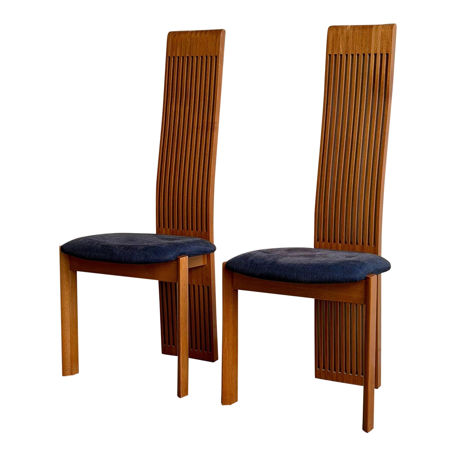 Postmodern Slatted High-Back Dining Chairs by Pietro Costantini ...