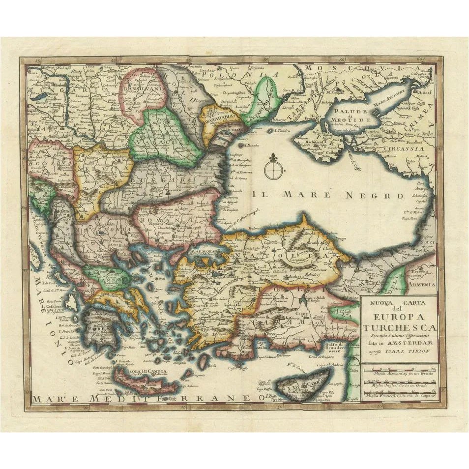 Antique Map of the Black Sea, Balkans and Asia Minor | Chairish