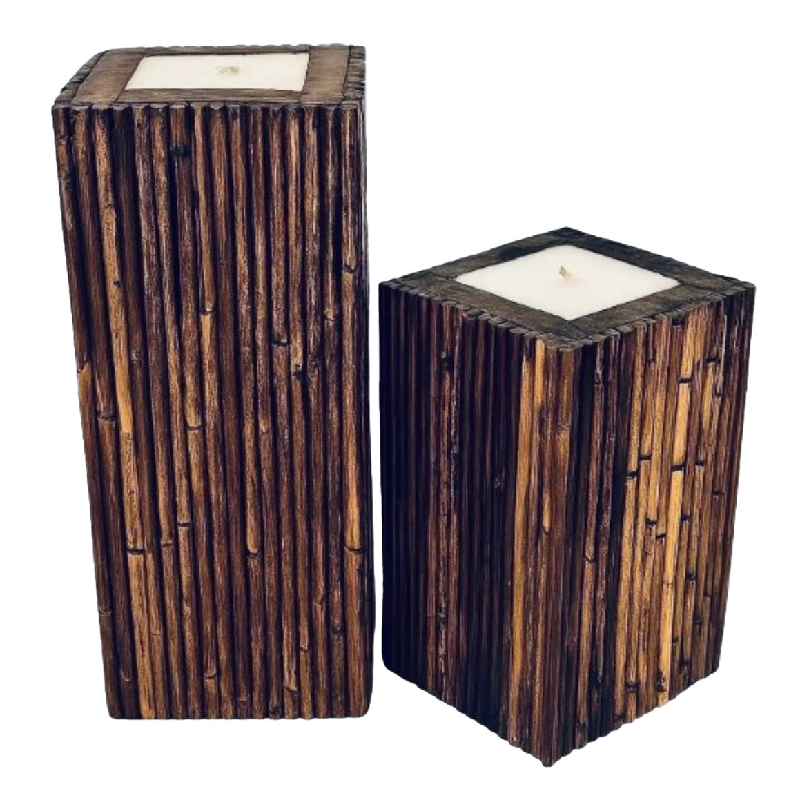 Northern Michigan — Artisan Twig-Wood Winter Lodge Candle Pair (12” & 8 ...