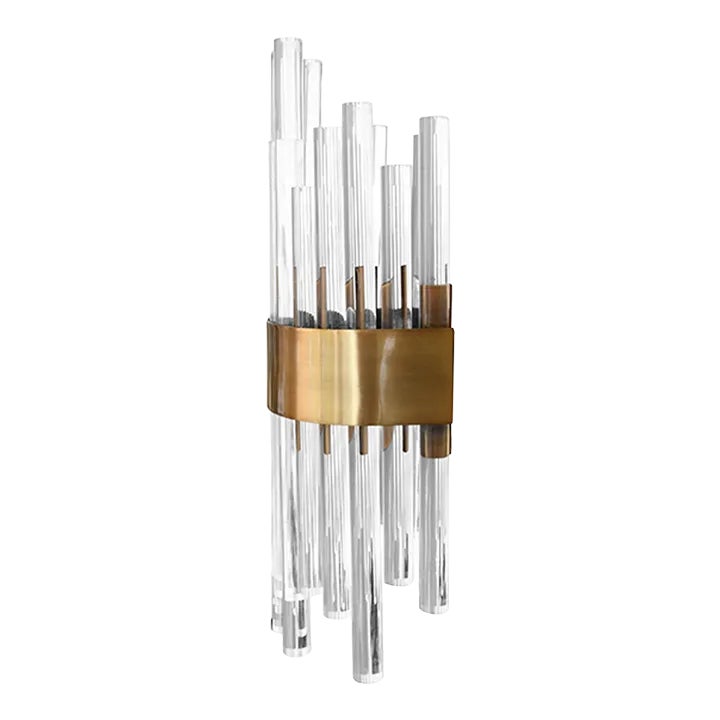 Matthew Izzo Home - Natasha Antique Brass & Acrylic Wall Sconce | Chairish