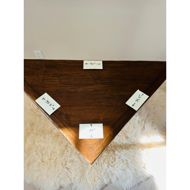 Vintage Oak Triangular Side Table, Desk or Sofa Table | Chairish